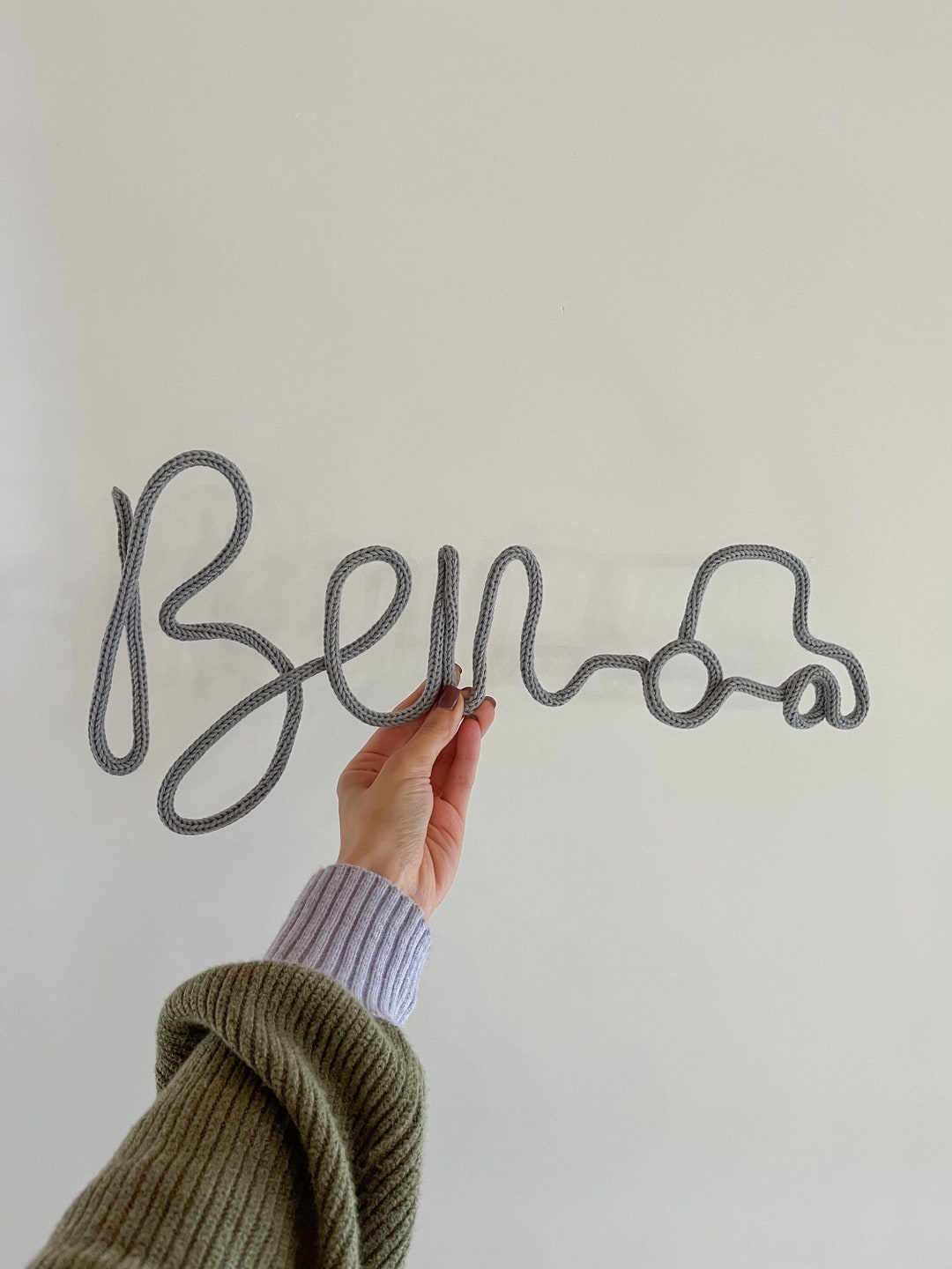 Wire Knitted Baby Name Signs - Words Cord Wall Nursery Decor - Etsy