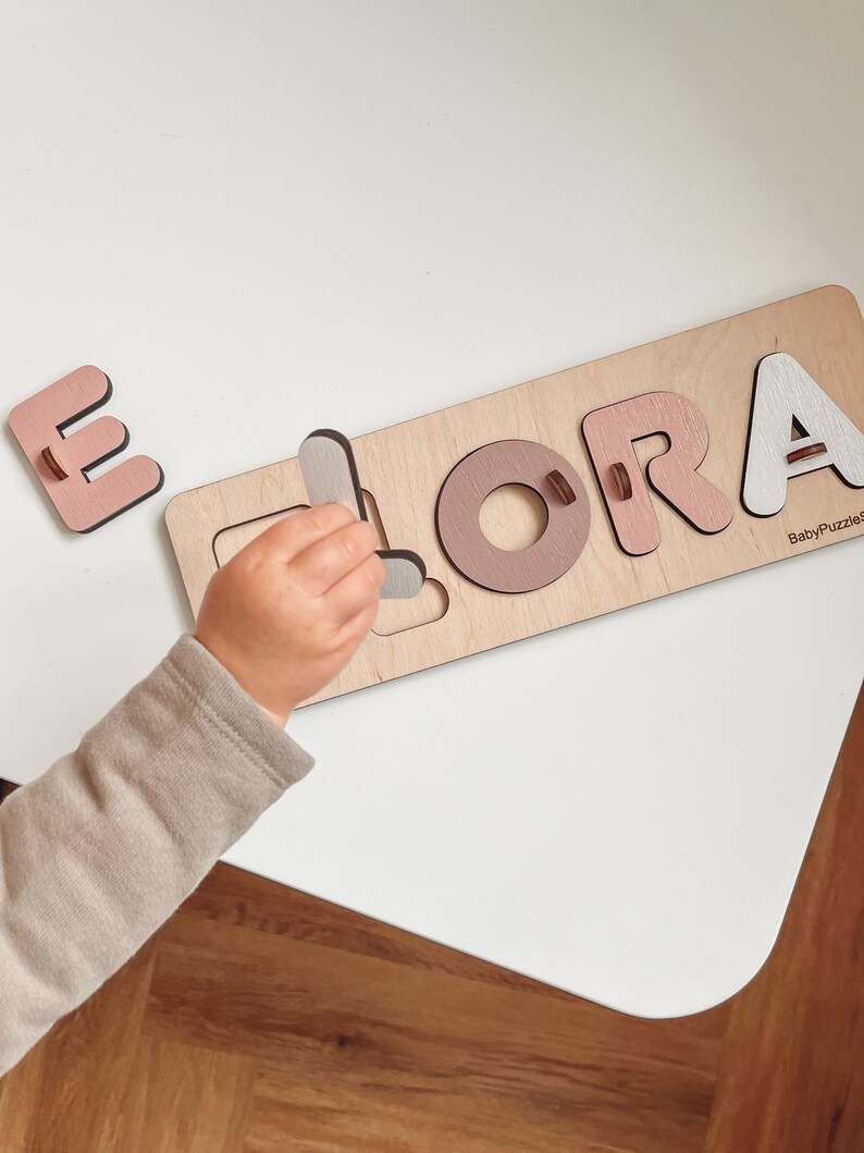 Personalized Baby Name Puzzle With Pegs First Christmas Gift - Etsy