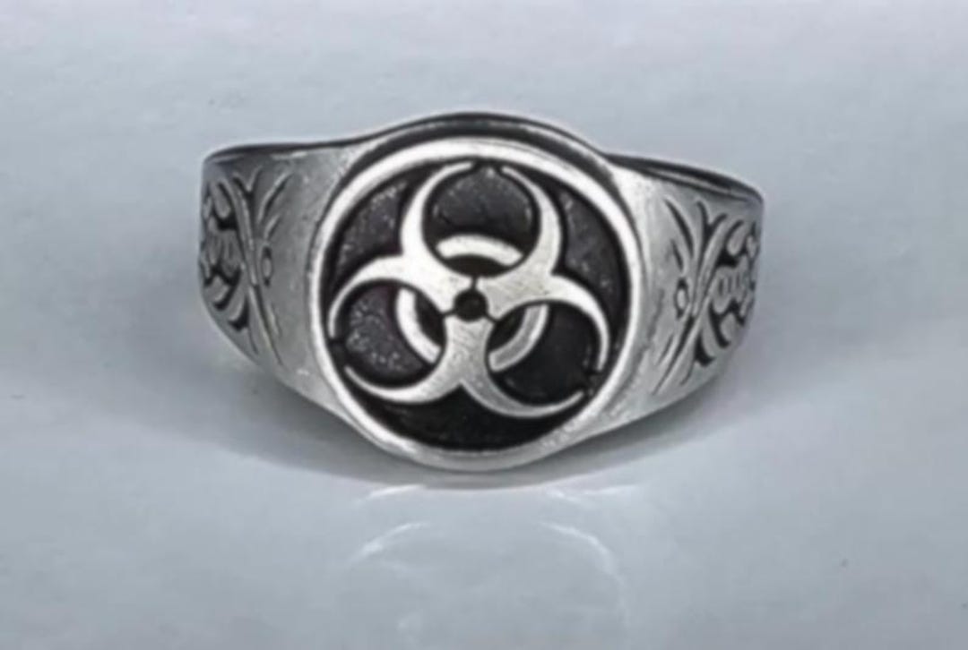 Biohazard Symbol Ring Danger Caution - Etsy