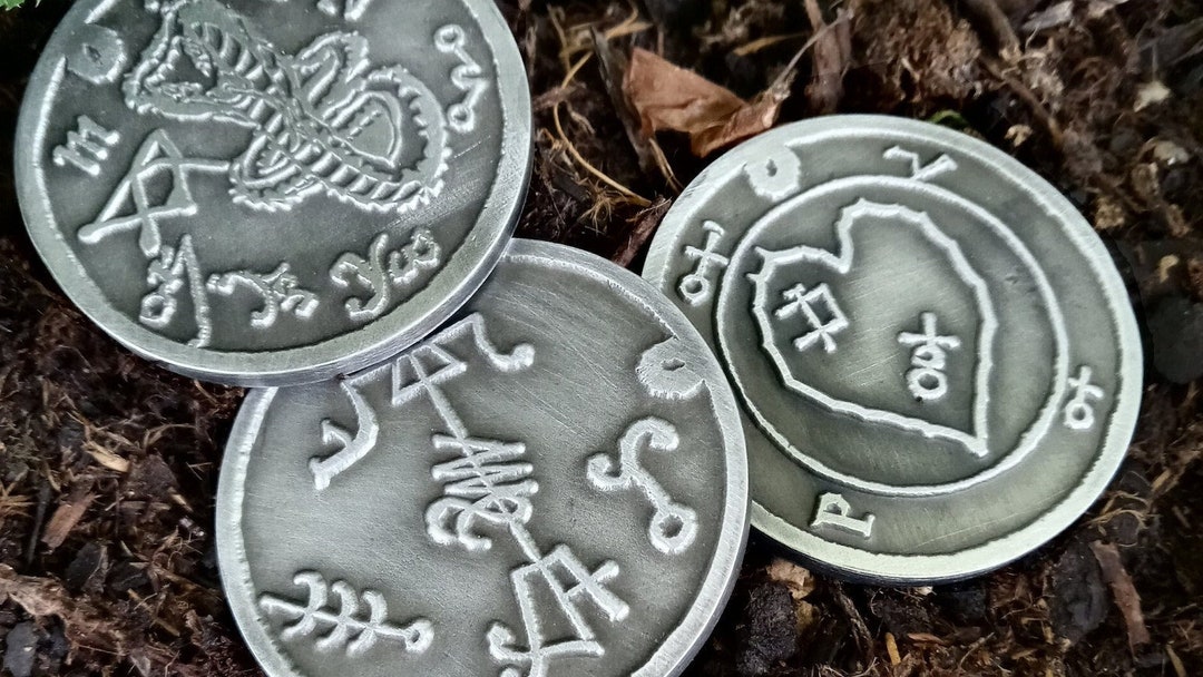 Magic Treasure Amulets 3 Coin Set health, Poison, and Archery - Etsy