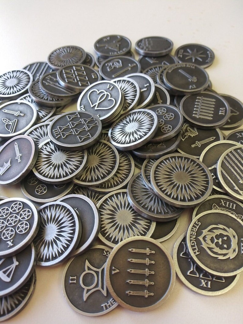 Coins of the Tarot 78 Metal Divination Coins for Casting - Etsy