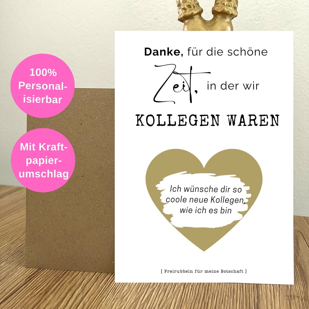 Abschiedsgeschenk Kollegin & Kollege | Rubbelkarte | Job wechsel ...