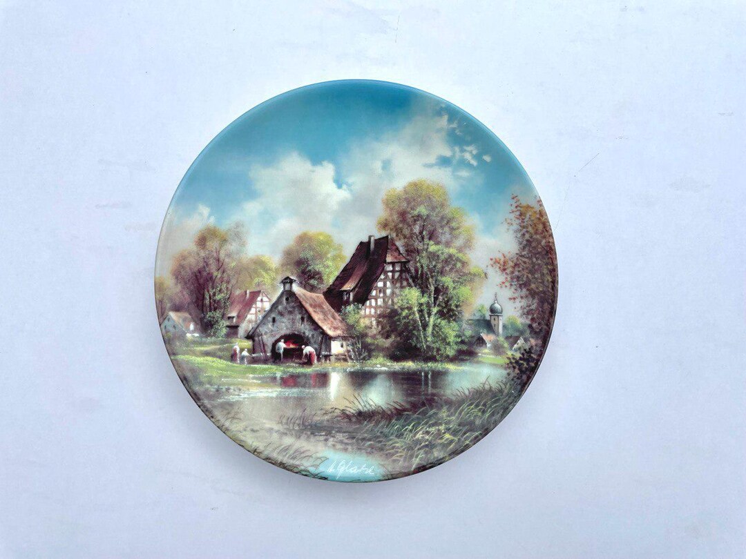 Vintage German Porcelain Wall Plate - Helmut Glassl - Germany 1990 - Etsy