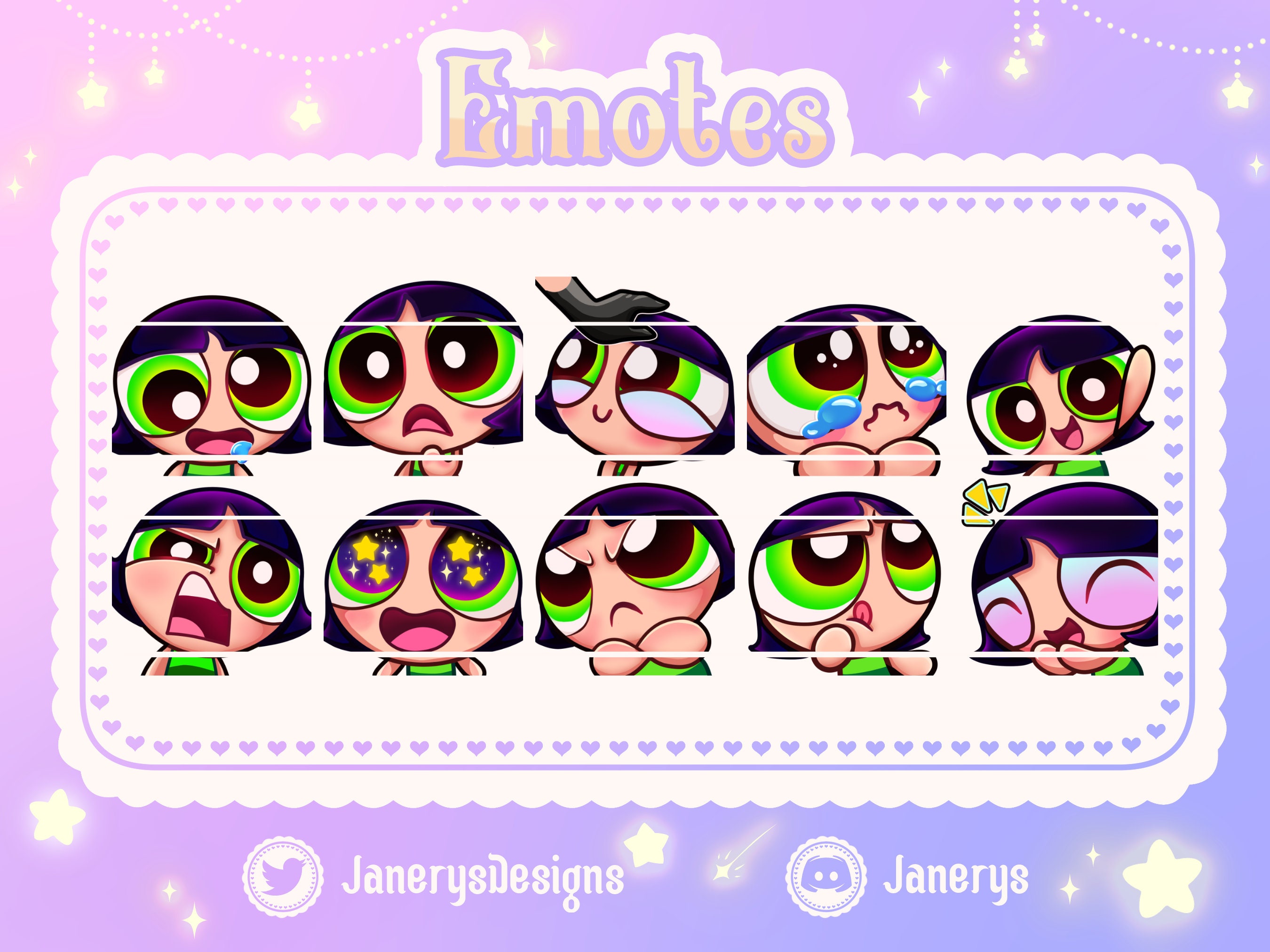 10 + 2 Animated Cute Powerpuff Girls Emotes for Twitch/youtube ...