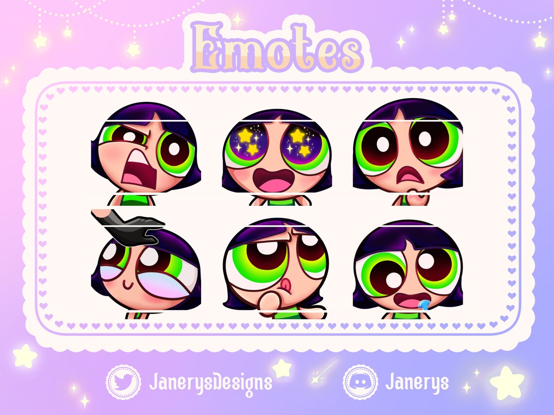6 + 1 Animated Cute Powerpuff Girls Emotes for Twitch/youtube ...