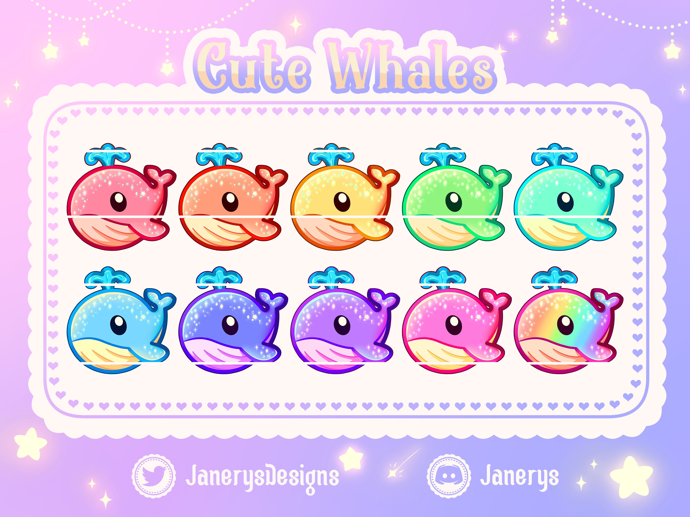 10 Cute Pastel Whales Badges for Twitch/youtube - Streaming - Sub Bits ...