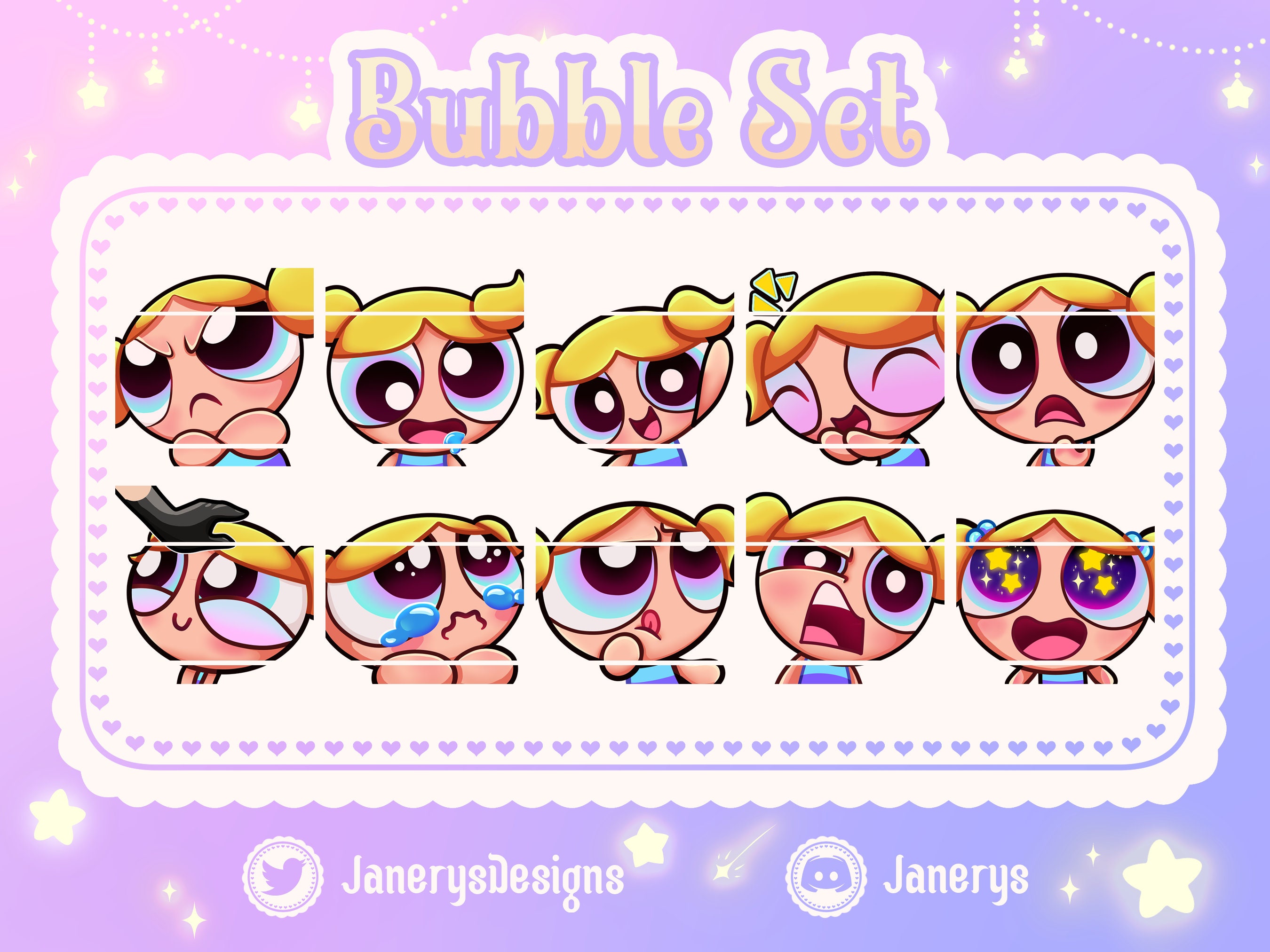 10 + 2 Animated Cute Powerpuff Girls Emotes for Twitch/youtube - Bubble ...