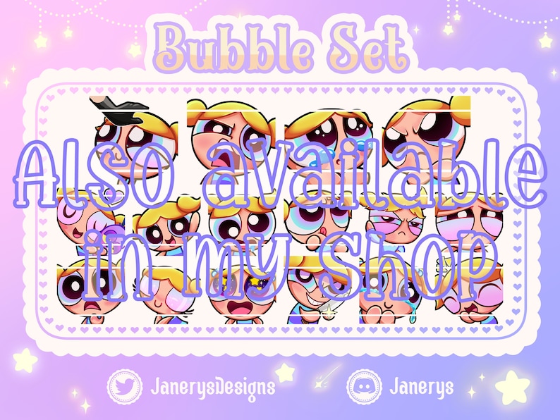 10 + 2 Animated Cute Powerpuff Girls Emotes for Twitch/youtube - Bubble ...