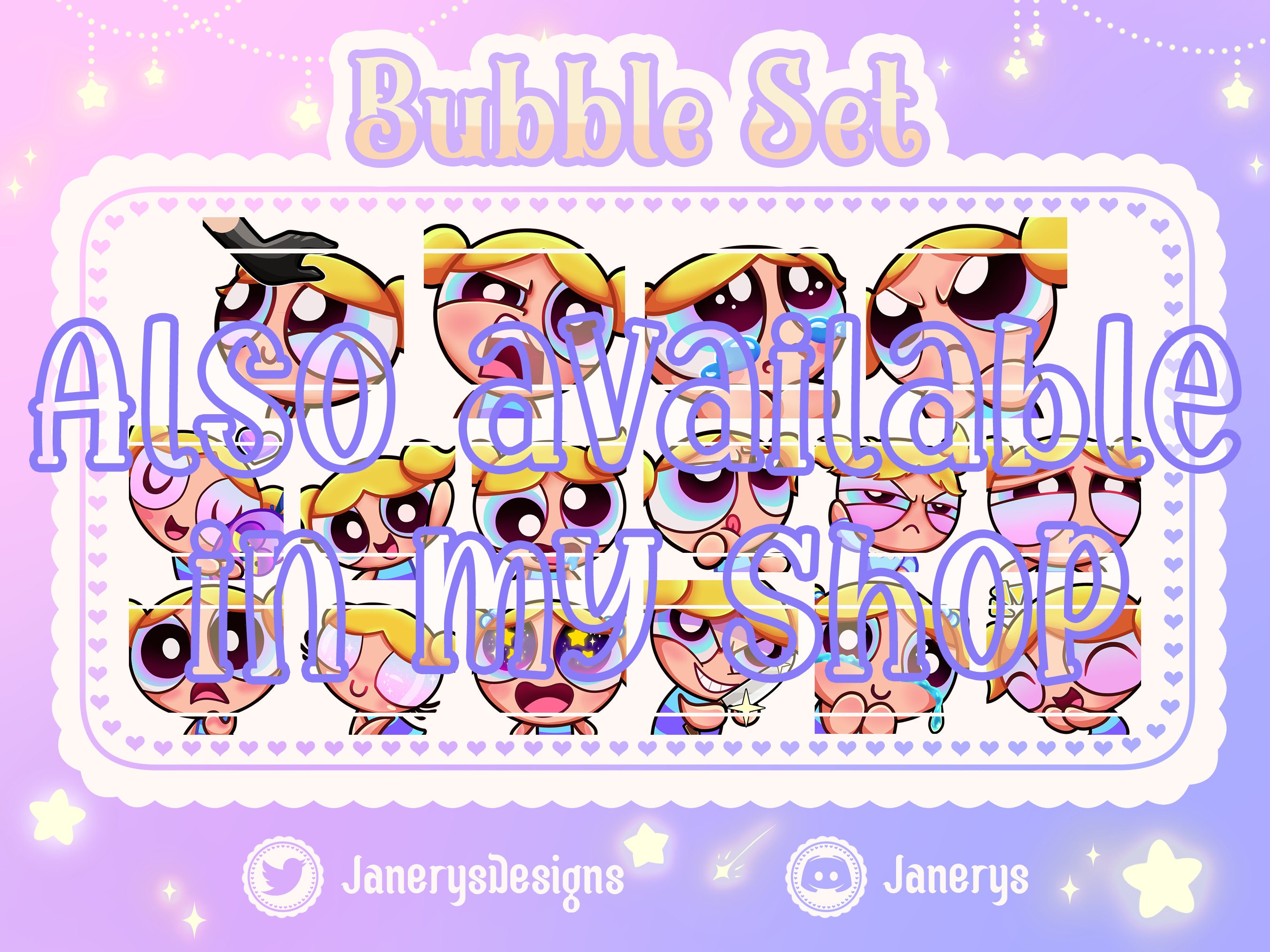 10 + 2 Animated Cute Powerpuff Girls Emotes for Twitch/youtube - Bubble ...