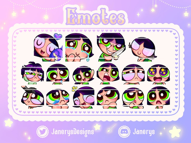 16 + 3 Animated Cute Powerpuff Girls Emotes for Twitch/youtube ...