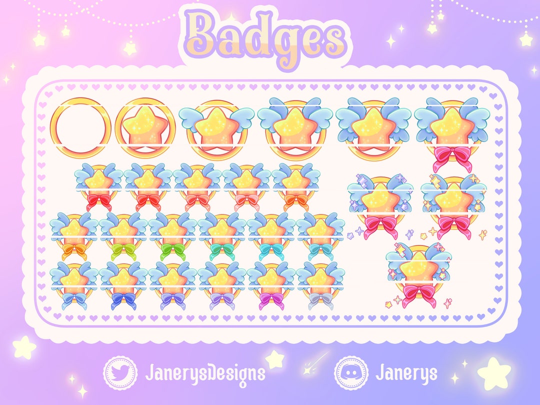 6 + 3 Flairs Cute Magical Girl Badges for Twitch/youtube/discord - Sub ...