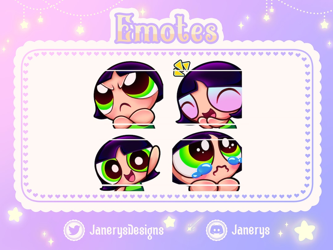 4 + 1 Animated Cute Powerpuff Girls Emotes for Twitch/youtube ...
