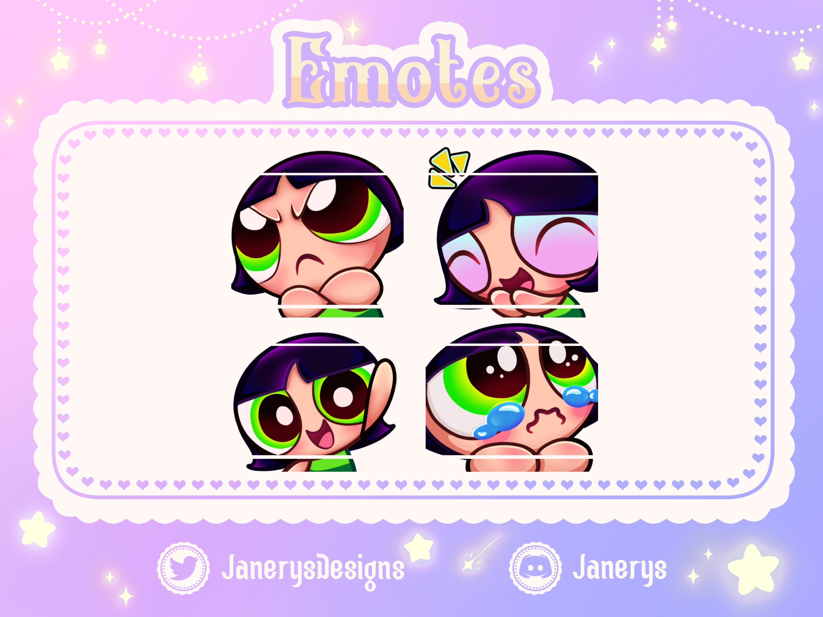 4 + 1 Animated Cute Powerpuff Girls Emotes for Twitch/youtube ...