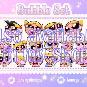 6 + 1 Animated Cute Powerpuff Girls Emotes for Twitch/youtube - Bubble ...