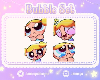 10 + 2 Animated Cute Powerpuff Girls Emotes for Twitch/youtube - Bubble ...
