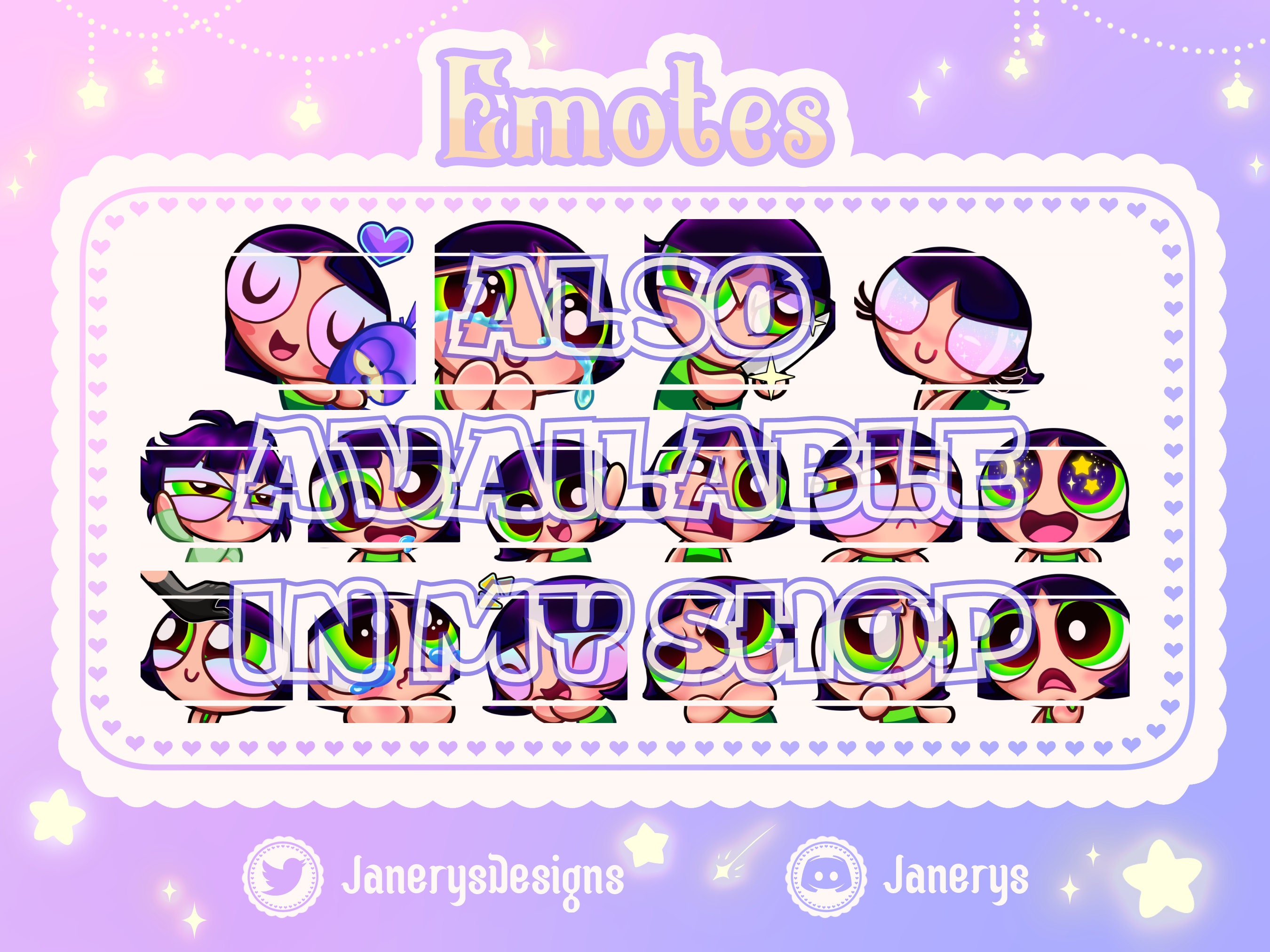 4 + 1 Animated Cute Powerpuff Girls Emotes for Twitch/youtube ...