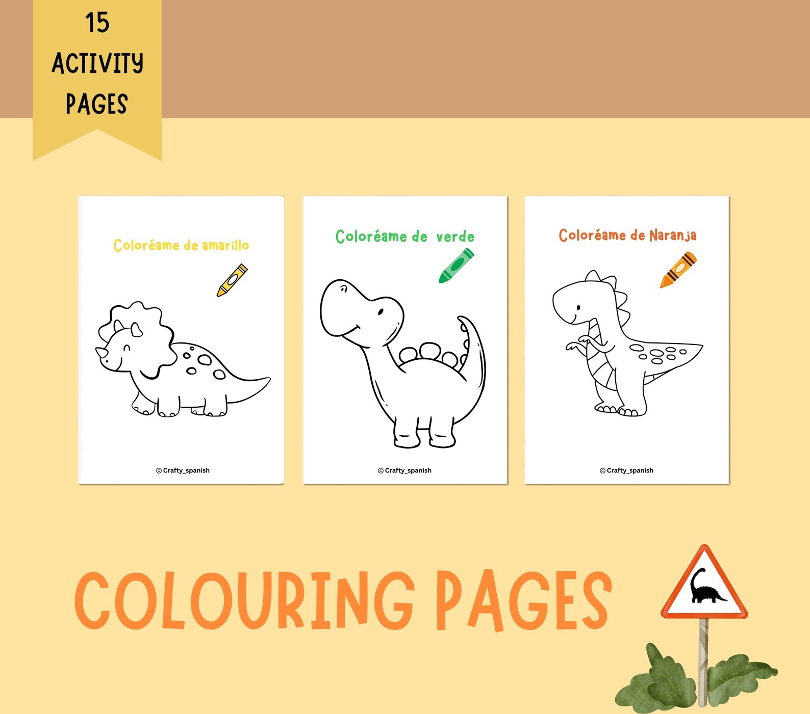 DINOSAUR Theme SPANISH Activities for Kids, 15 Pages, Digital Download ...