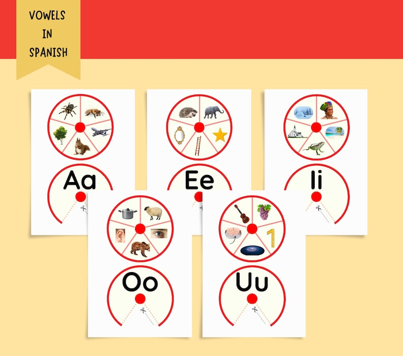 VOWELS Wheel in SPANISH, Rueda De Vocales, Spanish Resources for Kids ...