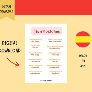Emotion Feeling FLASHCARDS in SPANISH, Las Emociones, Real Images ...