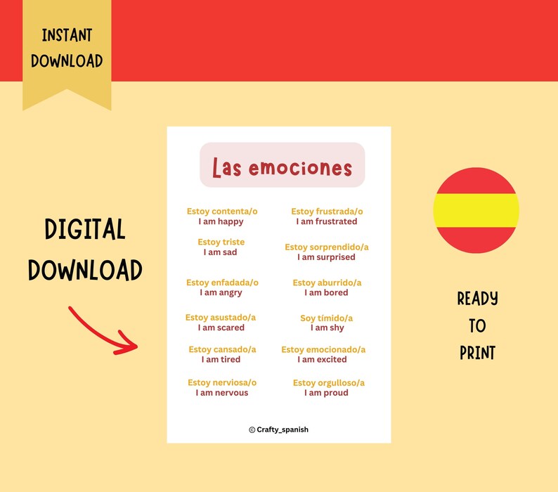 Emotion Feeling FLASHCARDS in SPANISH, Las Emociones, Real Images ...