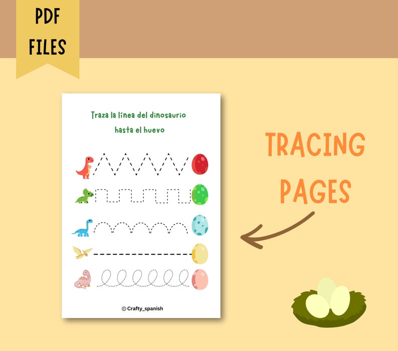 DINOSAUR Theme SPANISH Activities for Kids, 15 Pages, Digital Download ...