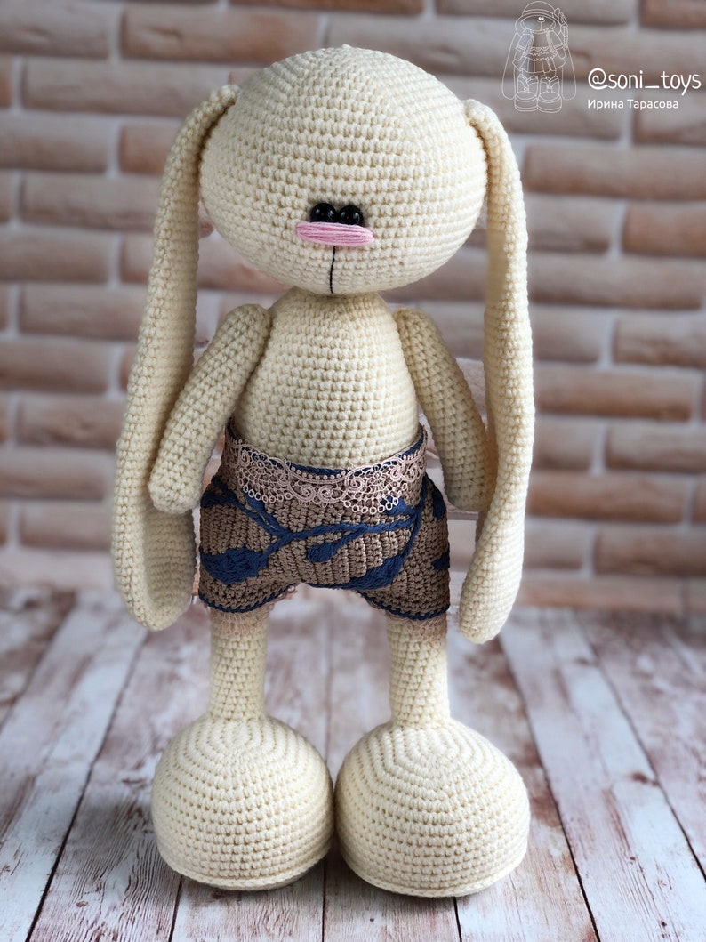Amigurumi Crochet Tilda Bunny Pattern. Unclothed. Bunny ONLY, Pants Not ...