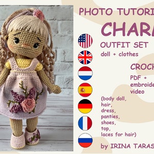 SET HAAKPATRONEN - Amigurumi basispop Kylie en Charm outfit kleding ...