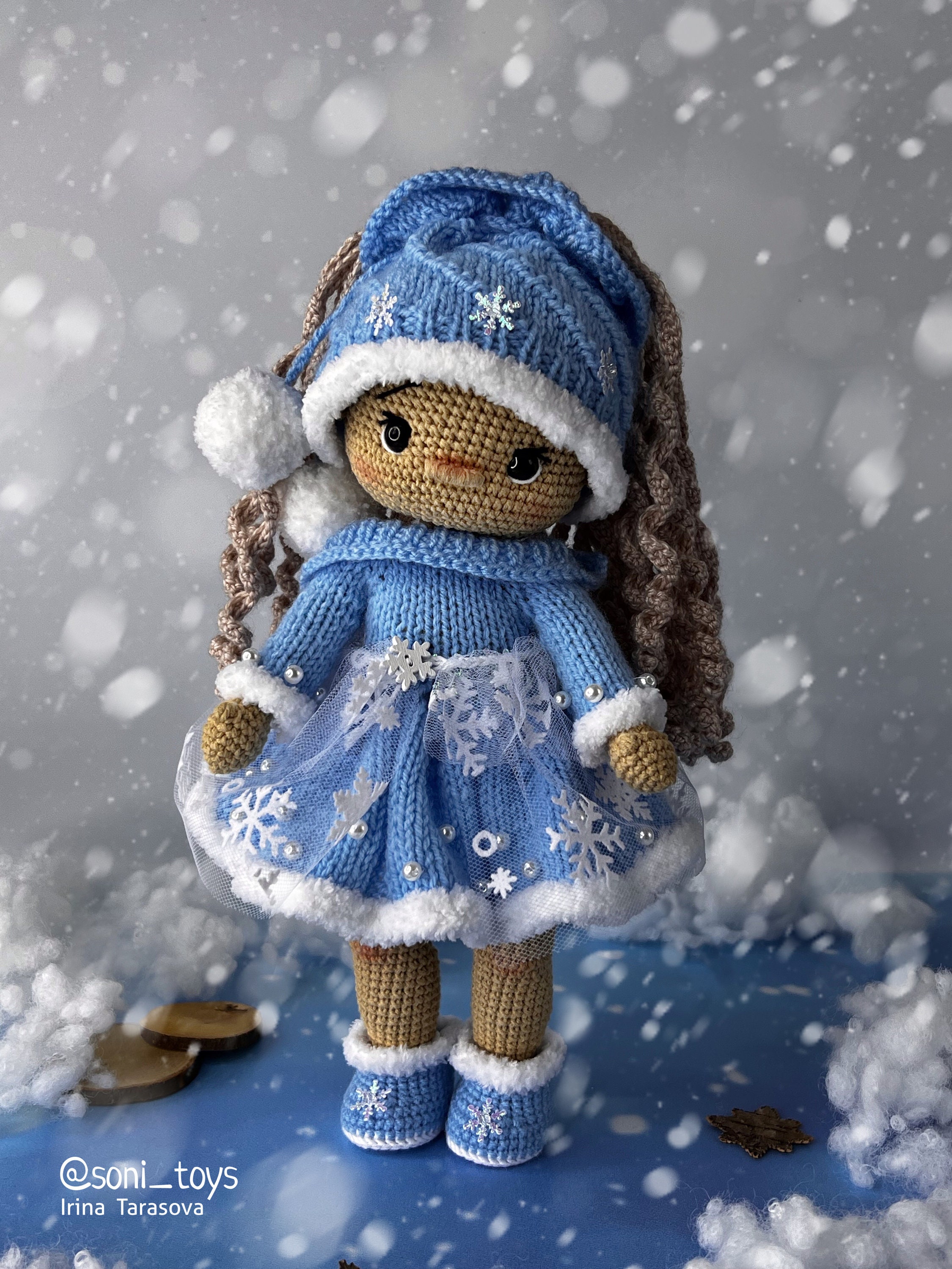 Amigurumi Doll Pattern Snow Maiden Christmas Winter Clothes Outfit Set ...