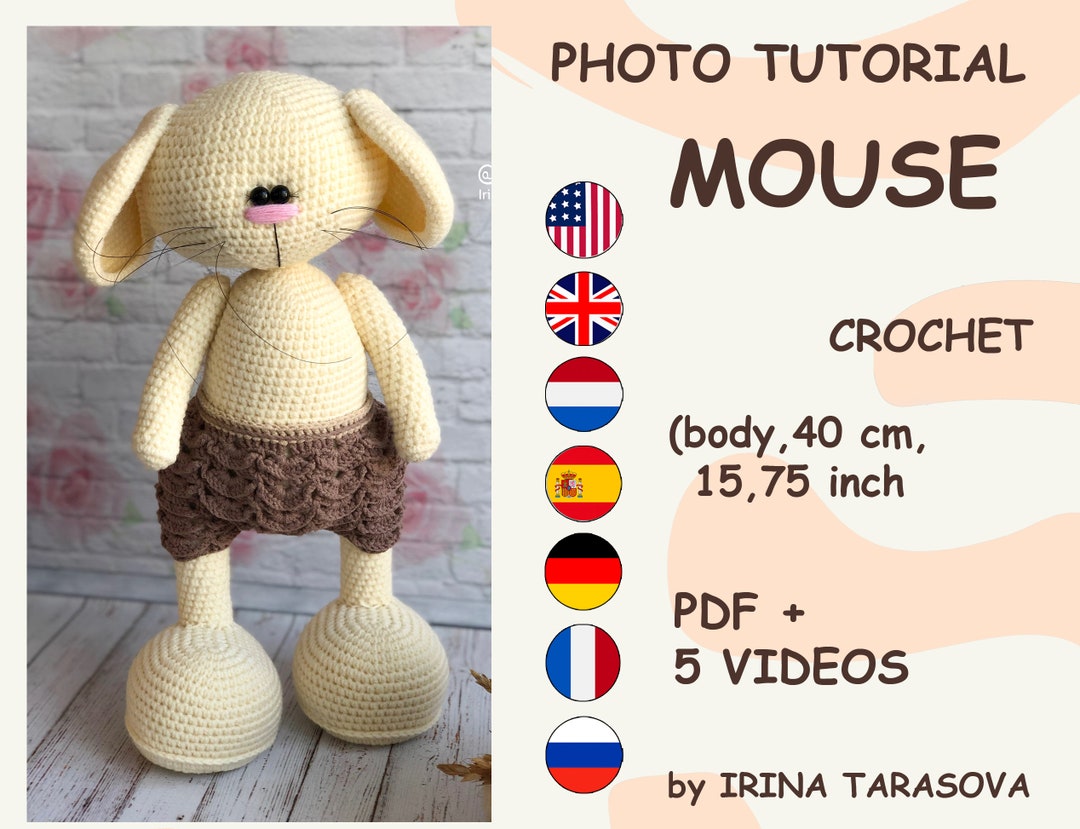 Amigurumi Crochet Tilda Mouse Pattern. Unclothed. Mlouse ONLY, Pants ...