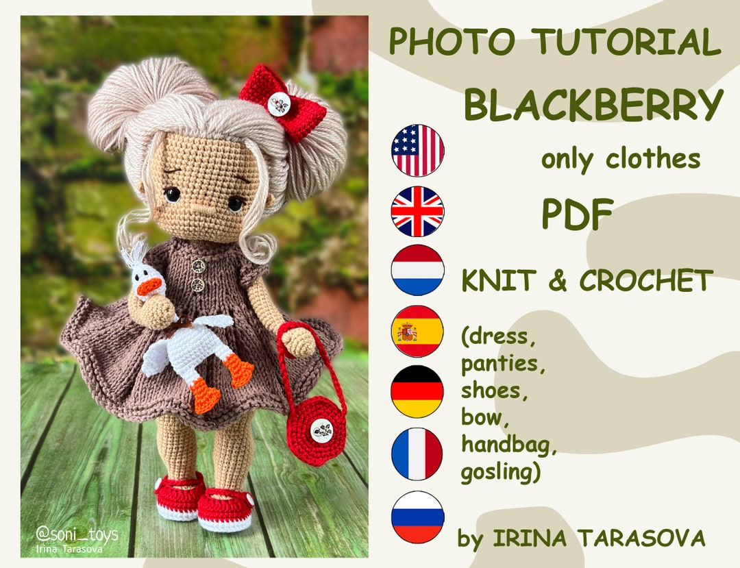 Crochet and Knitting Pattern Toy Clothes Outfit "blackberry" for 29 Cm ...