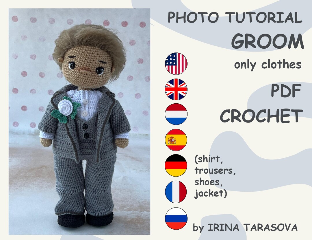 Crochet Pattern Toy Clothes Outfit "groom" for 29 Cm Dolls. CLOTHES ...