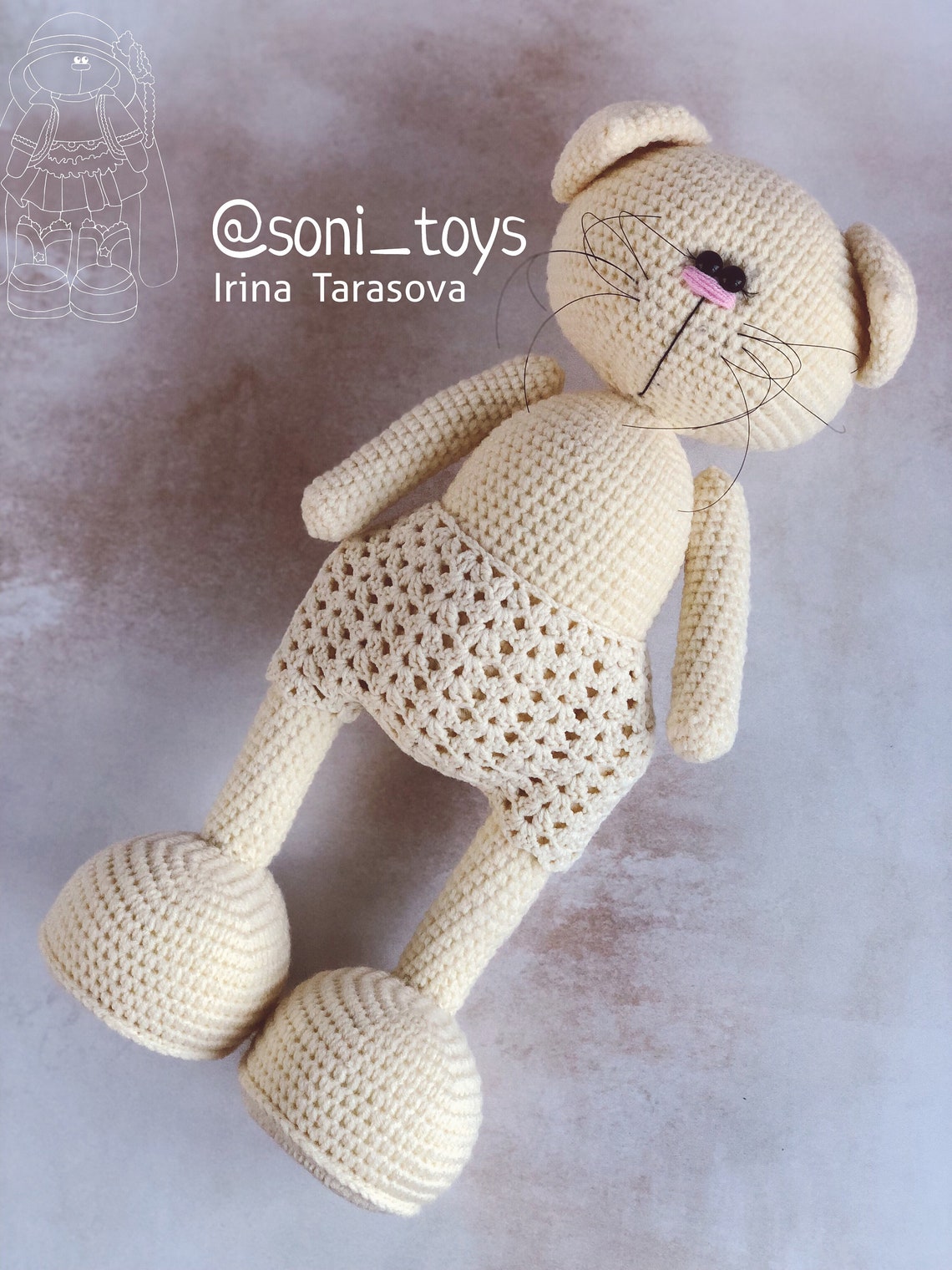 Amigurumi Crochet Tilda Cat Pattern. Unclothed. Cat ONLY - Etsy