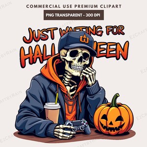 Just Waiting for Halloween PNG Video Gamer Spooky Digital Download ...
