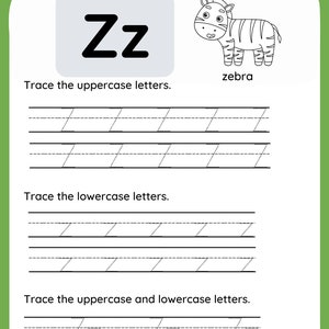 ALPHABET TRACING 26 Page Alphabet Worksheet Learning Abc - Etsy