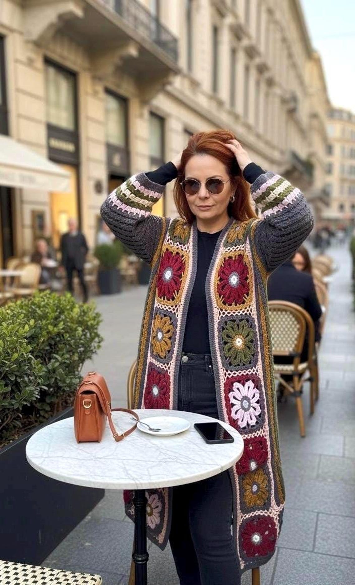 Crochet Persian Mandala Design Cardigan: Boho Patchwork Colorful Floral ...