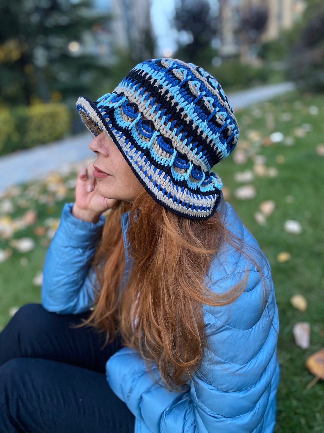 Crochet Bucket Hat,crochet Bohemian Hat,crochet Hat, Rainbow Hat,evil ...