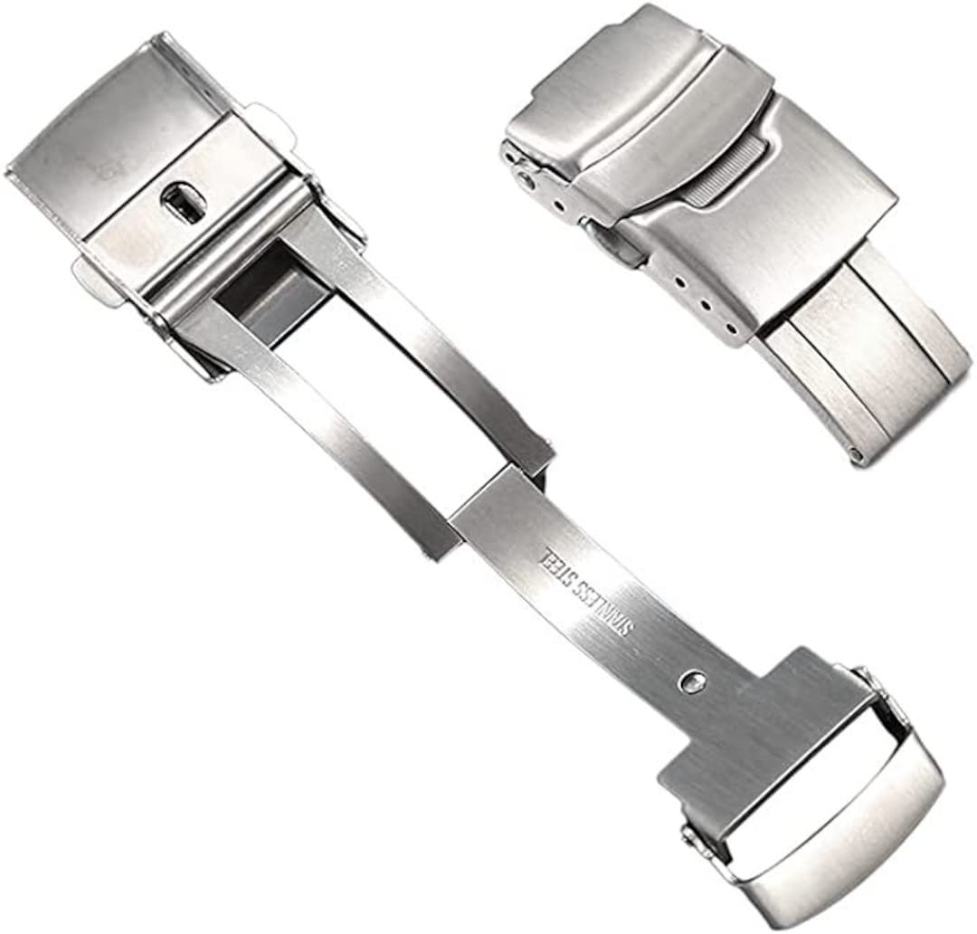 18mm 20mm 22mm 316L Stainless Steel Fold Safety Milled Clasp Buckle ...