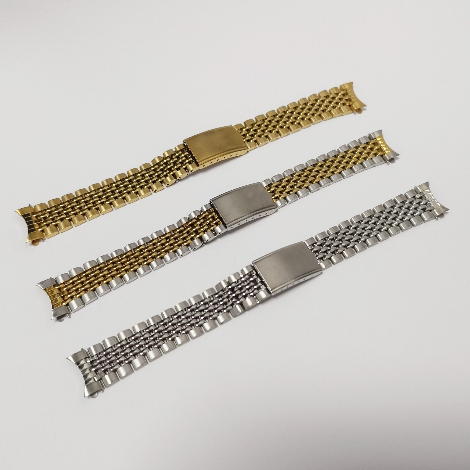 18mm 316L Stainles Steel Vintage Rare Bead of Rice Watch Band for 1970 ...