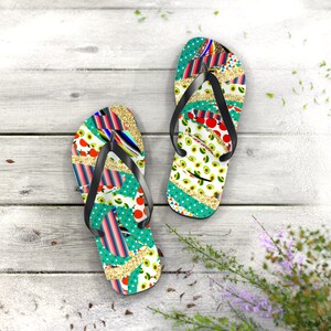 Flip Flops, Art by Antoniavtheartist, Psychedelic, Funky Shoes, Summer ...