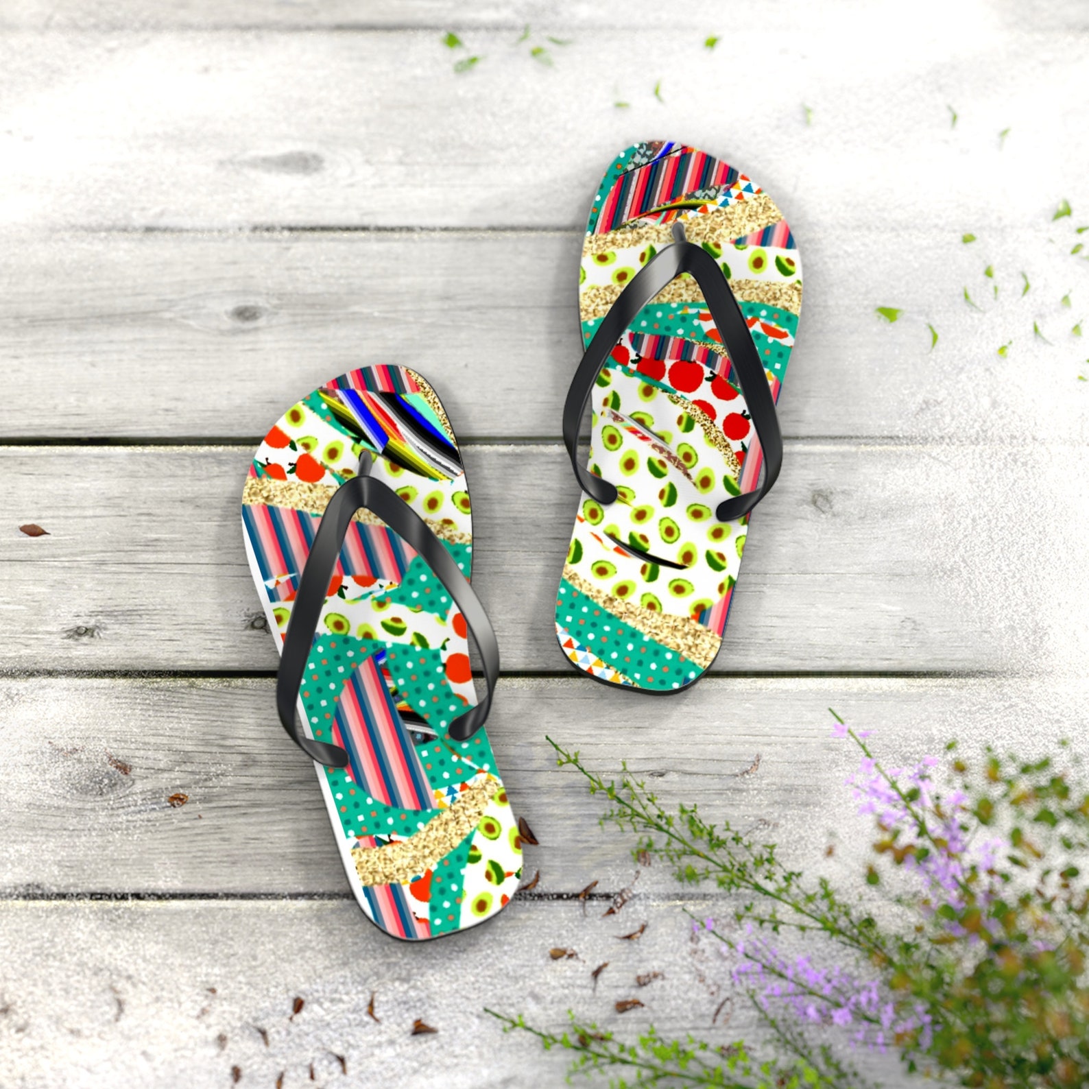 Flip Flops, Art by Antoniavtheartist, Psychedelic, Funky Shoes, Summer ...