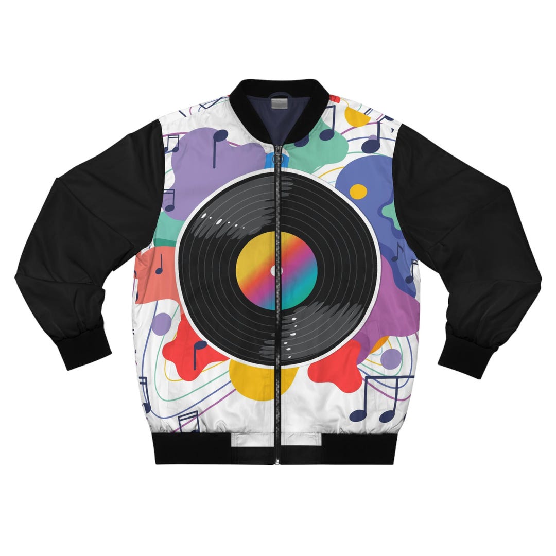 Men's Bomber Jacket (AOP), Vinyl Record, Music - Etsy
