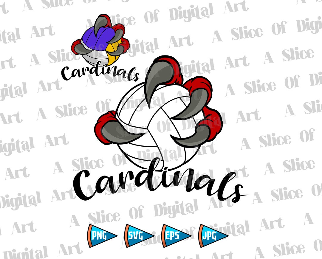 Cardinals Claw Volleyball Athletic Teams SVG PNG EPS Go Cardinals ...