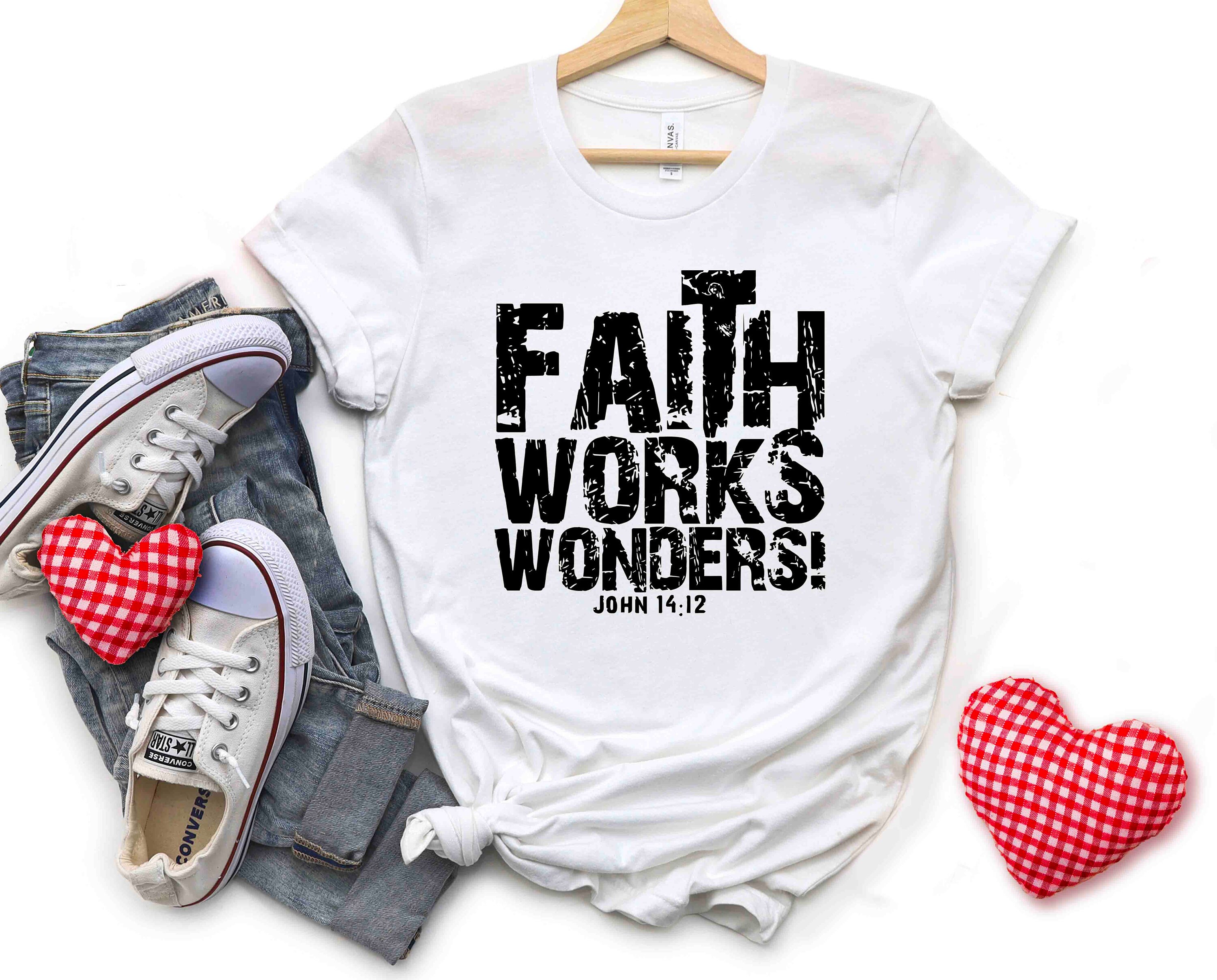Faith Works Wonders SVG PNG EPS Faith Distressed Svg John - Etsy