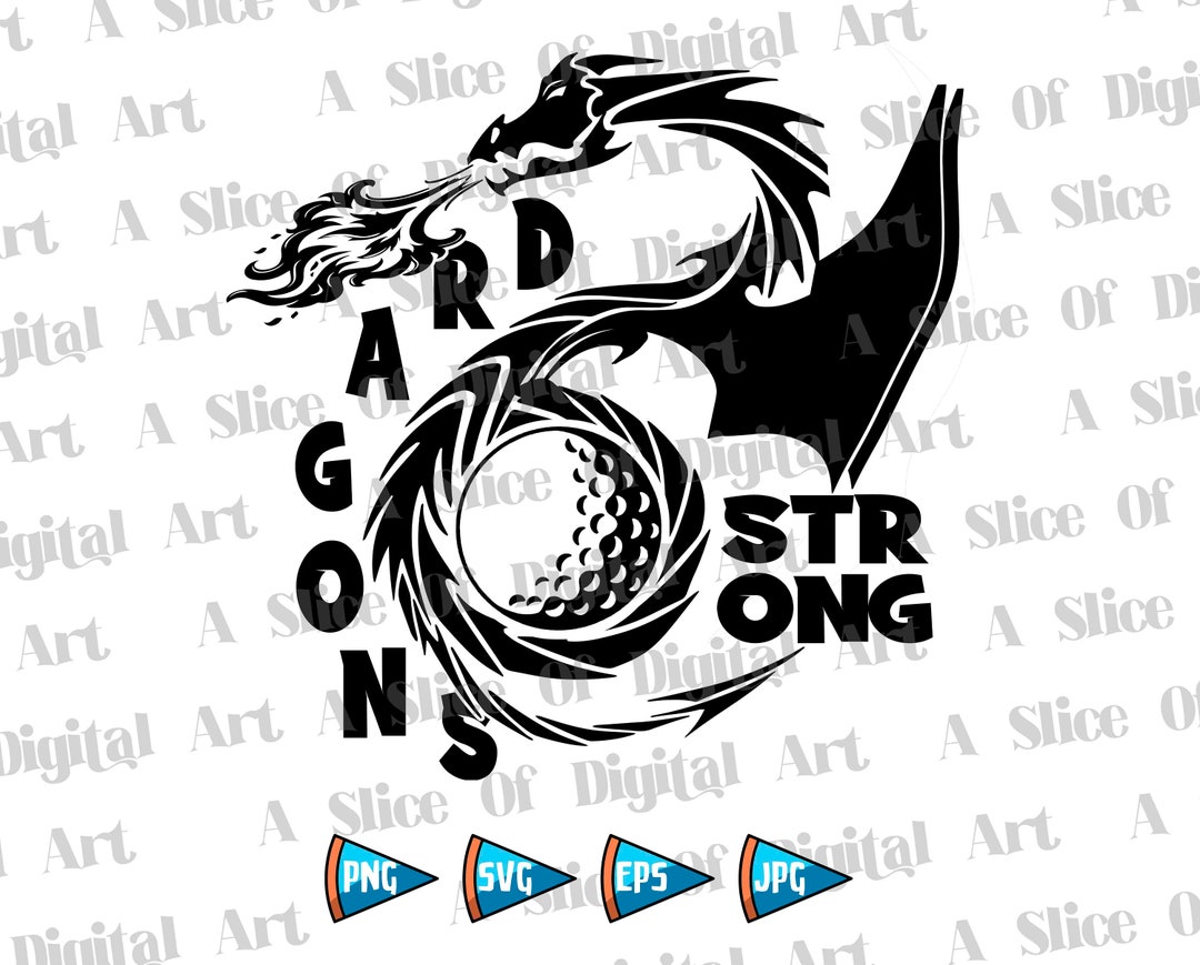 Dragon Dragons Strong Golf SVG PNG EPS Dragon Silhouette Go - Etsy