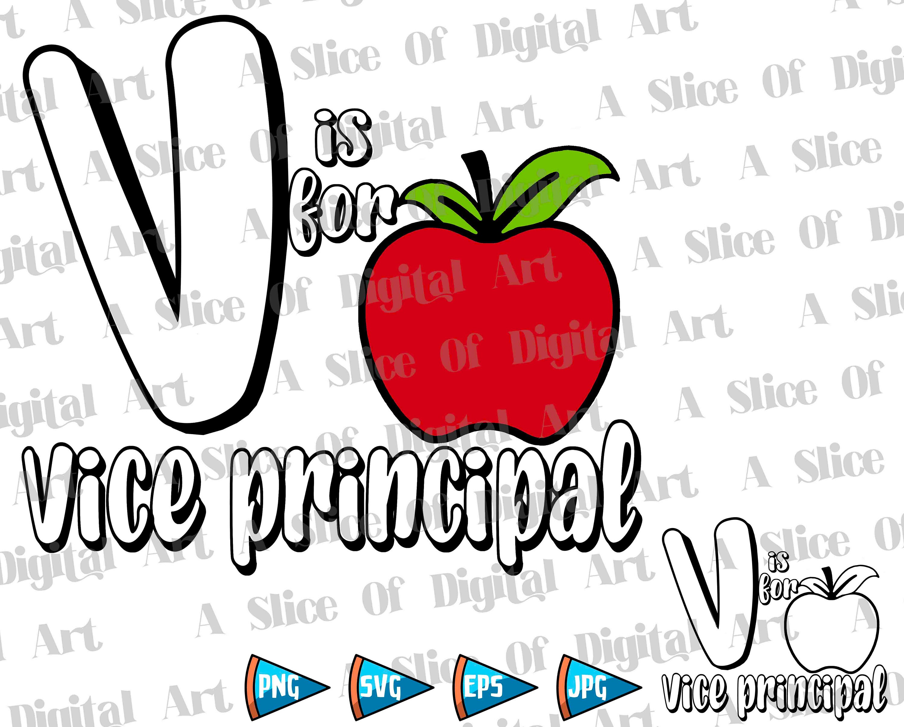 V is for Vice Principal PNG SVG EPS Back to School Cut File - Etsy
