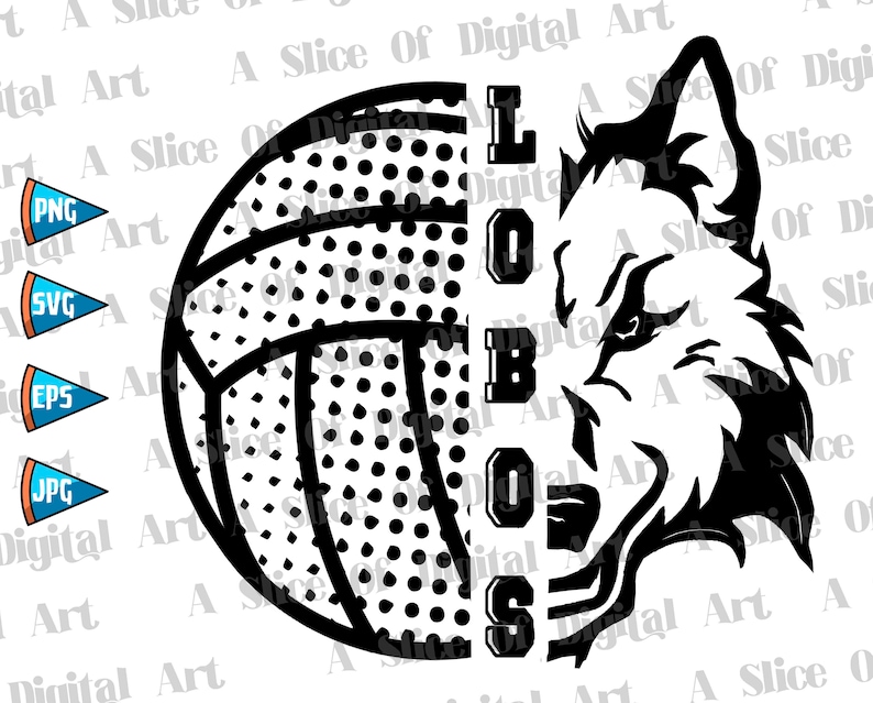 Lobos Volleyball Athletic Teams SVG PNG EPS Jpg Go Lobos - Etsy