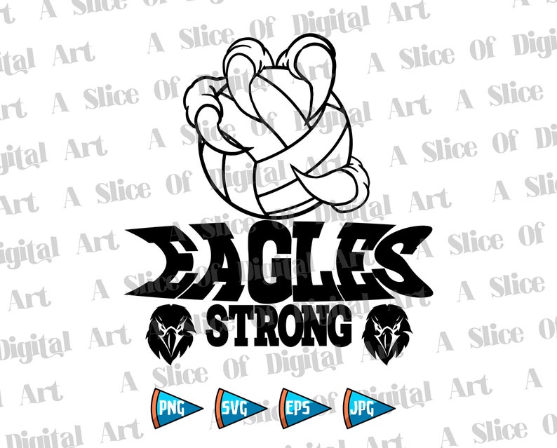 Eagles Strong Claw Volleyball SVG PNG EPS Eagles Athletic Go Eagles ...