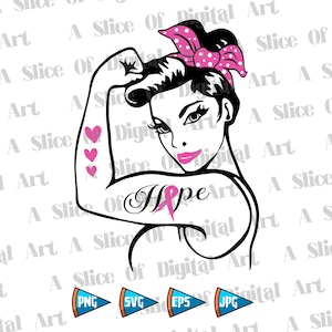 Rosie the Riveter Hope SVG PNG EPS Fighter Rosie Svg, Breast Cancer ...