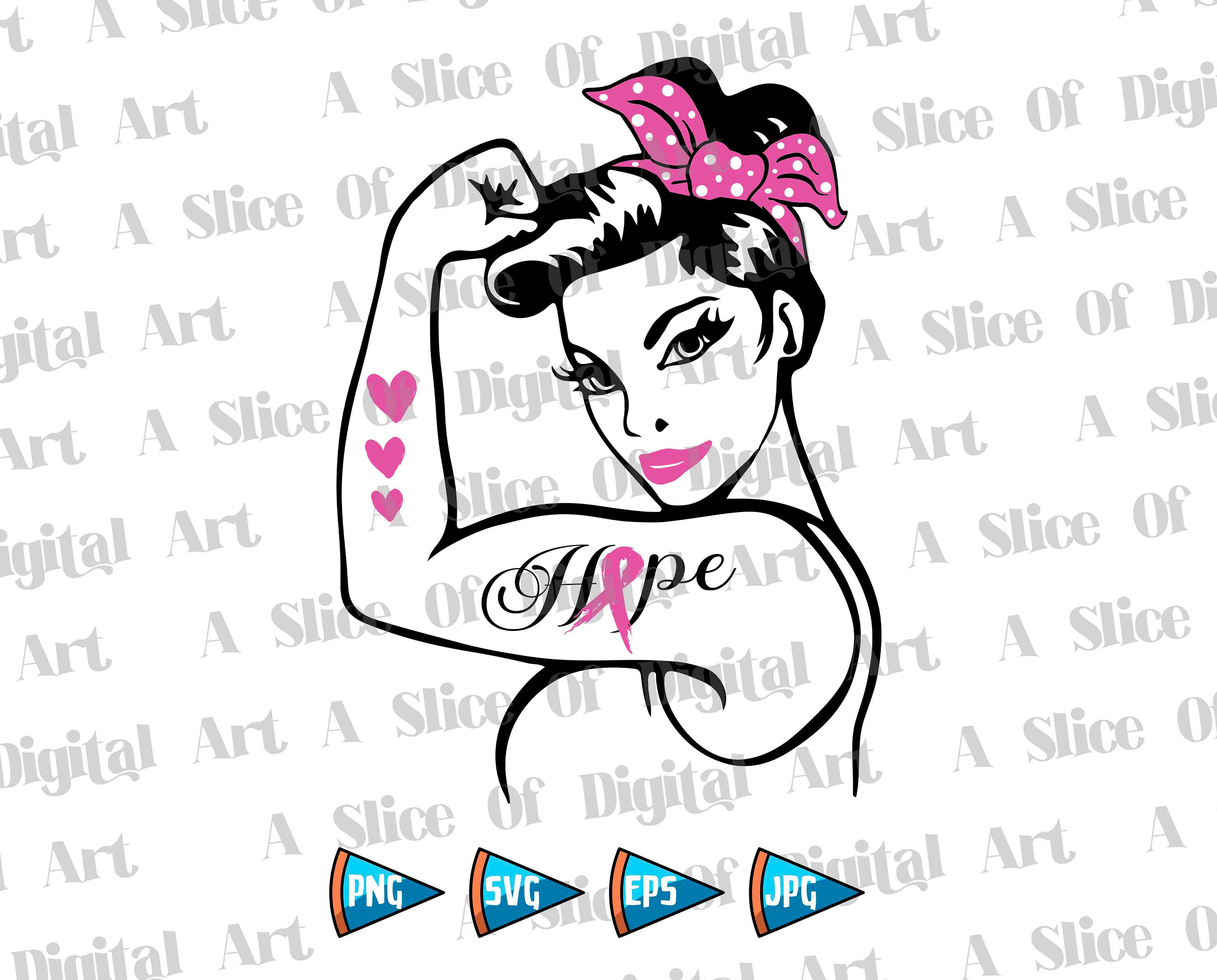 Rosie the Riveter Hope SVG PNG EPS Fighter Rosie Svg, Breast Cancer ...