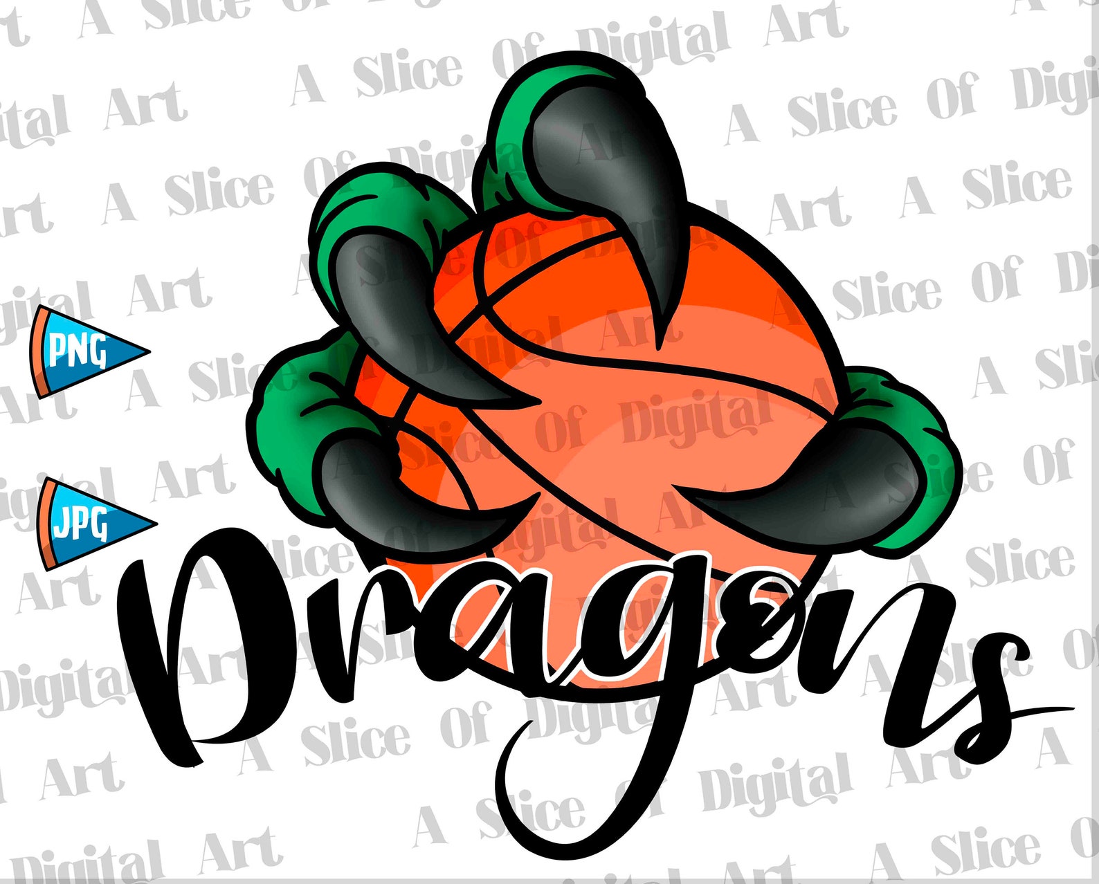 Dragons Claw Basketball Athletic Teams PNG JPG Not Svg Go - Etsy
